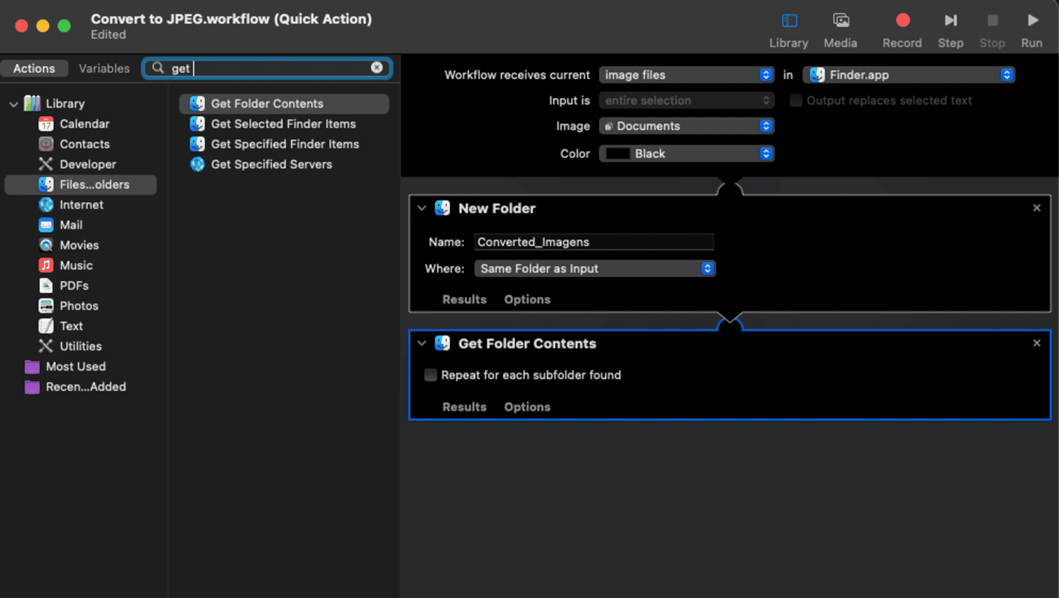 Usando Automator do MacOS para converter imagens - 4Future