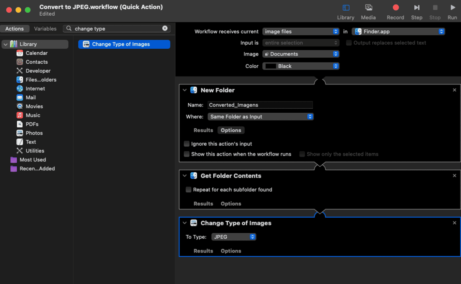 Usando Automator do MacOS para converter imagens - 4Future